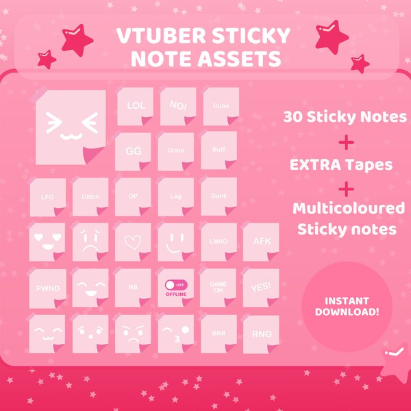 Vtuber Asset Sticky Note - Etsy
