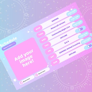 Vtuber Schedule Stream Schedule Vtuber Assets Canva Editable Template ...