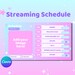 Vtuber Schedule Stream Schedule Vtuber Assets Canva Editable Template ...