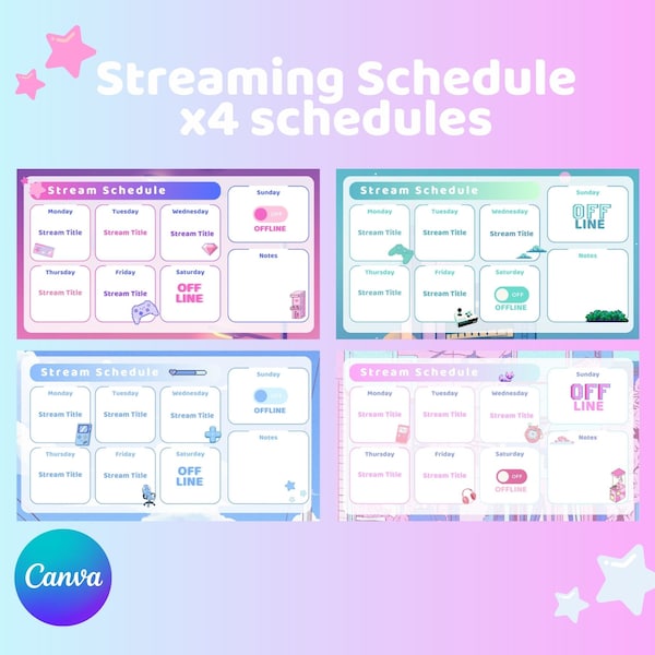 Vtuber Schedule - Etsy