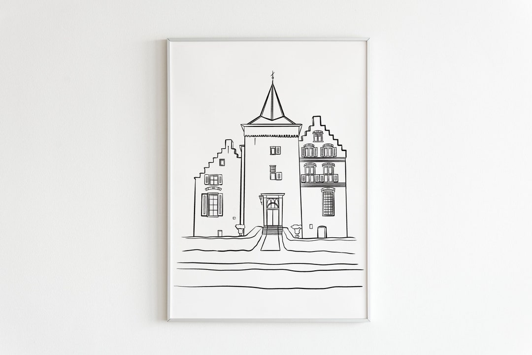 Line Drawing House Wedding Invitation, Gift, Minimalism - Etsy