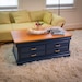 Refinished Solid Wood Navy Blue Coffee Table Home Decor, Cherry Top ...