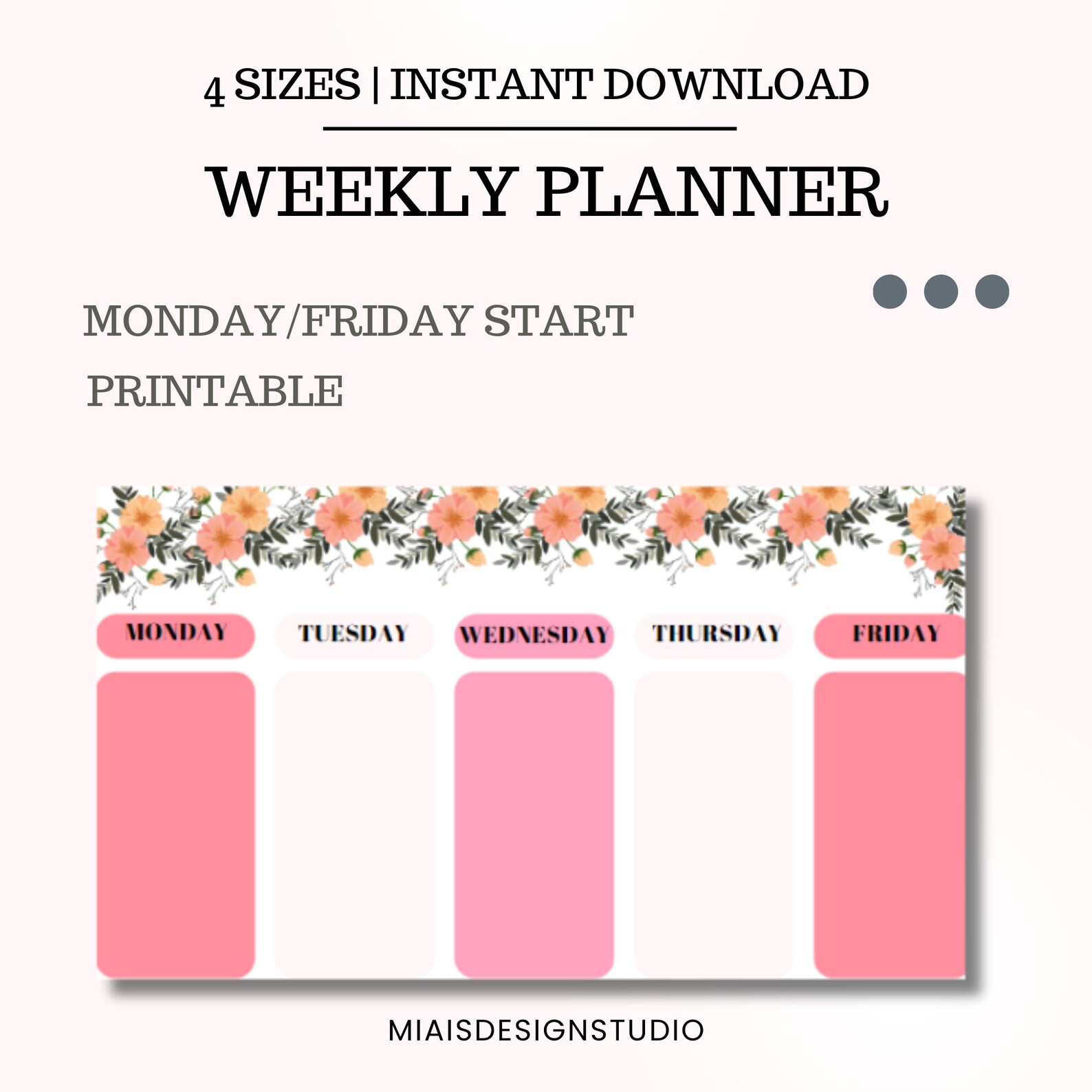 Weekly Planner Printable Landscape, Minimalist Weekly Schedule, Weekly ...