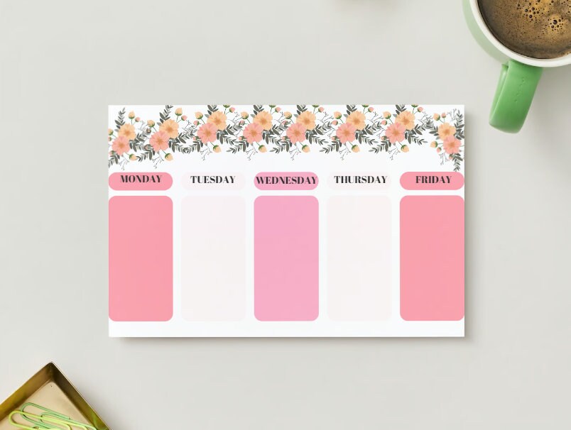 Weekly Planner Printable Landscape, Minimalist Weekly Schedule, Weekly ...