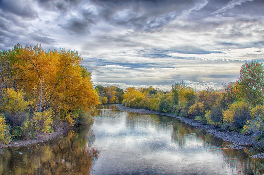 Dramatic Sky and Beautiful Golden Color on the Boise Riverscape ...