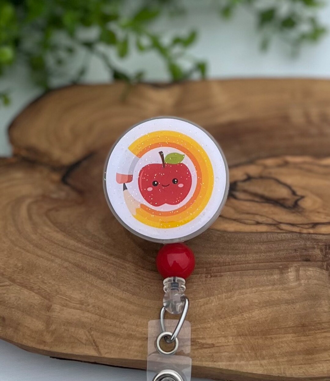 Apple Pencil Badge Reel - Teacher ID Holder, RN Swivel Clip - Etsy