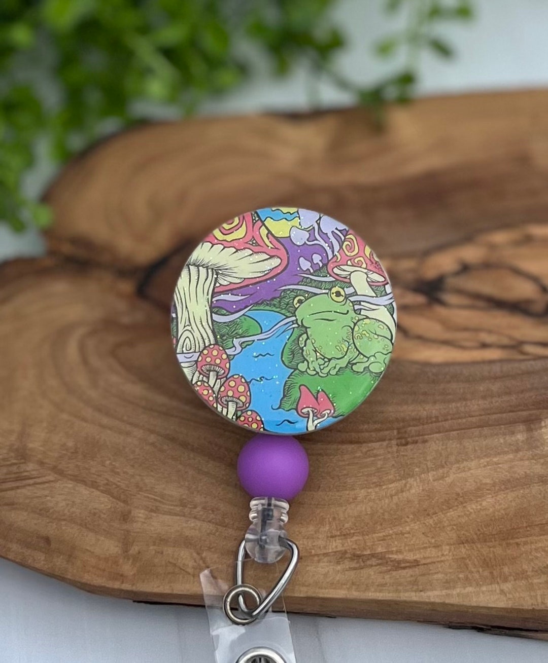 Mushroom Toadstool Cottage Core Badge Reel Nature Badge Reel - Etsy