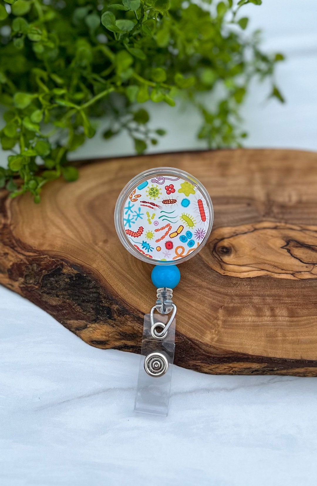 Badge Reel Science ID Holder Scientist Cells Chemistry Lab Germs ...
