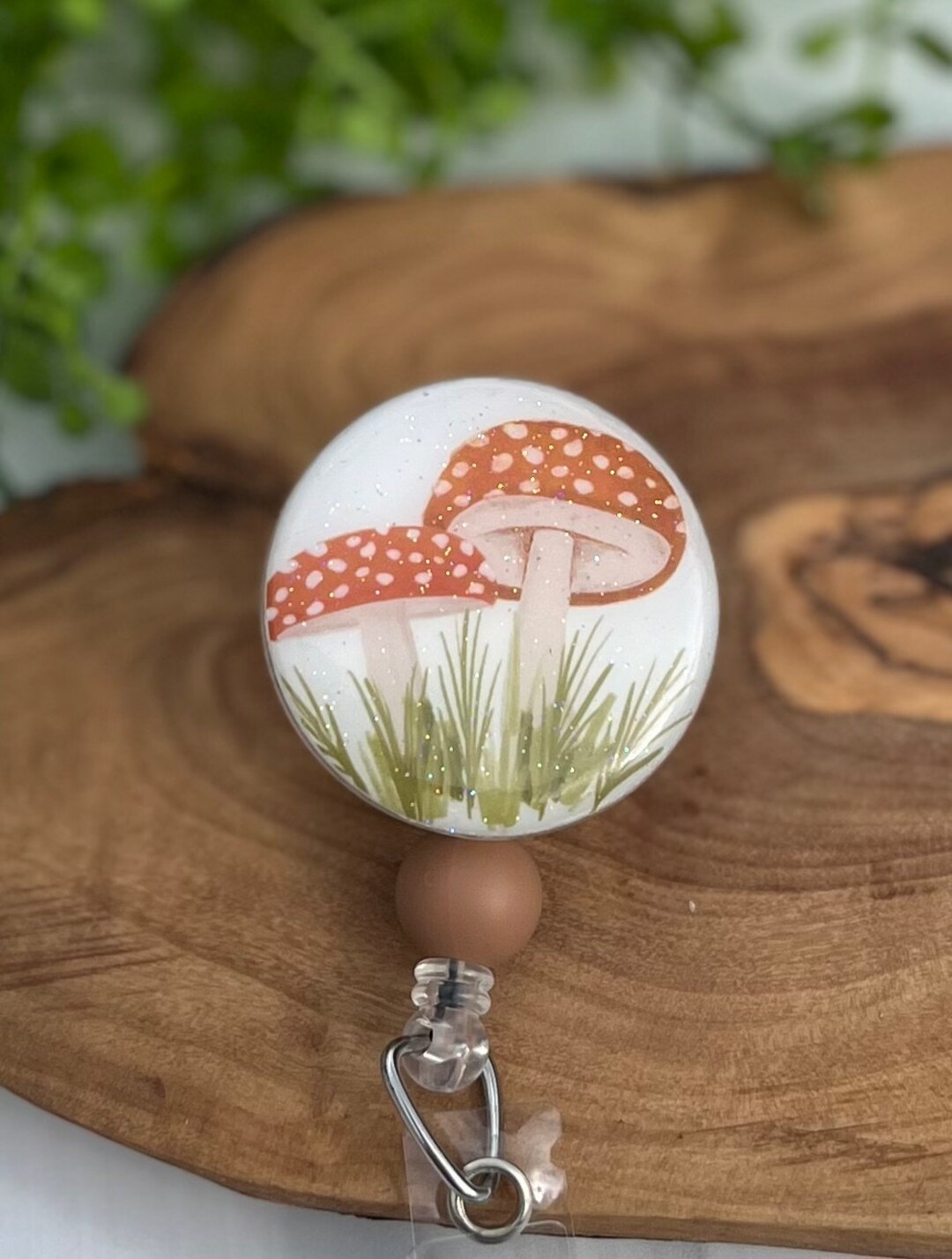 Mushroom Toadstool Cottage Core Badge Reel Nature Badge Reel - Etsy
