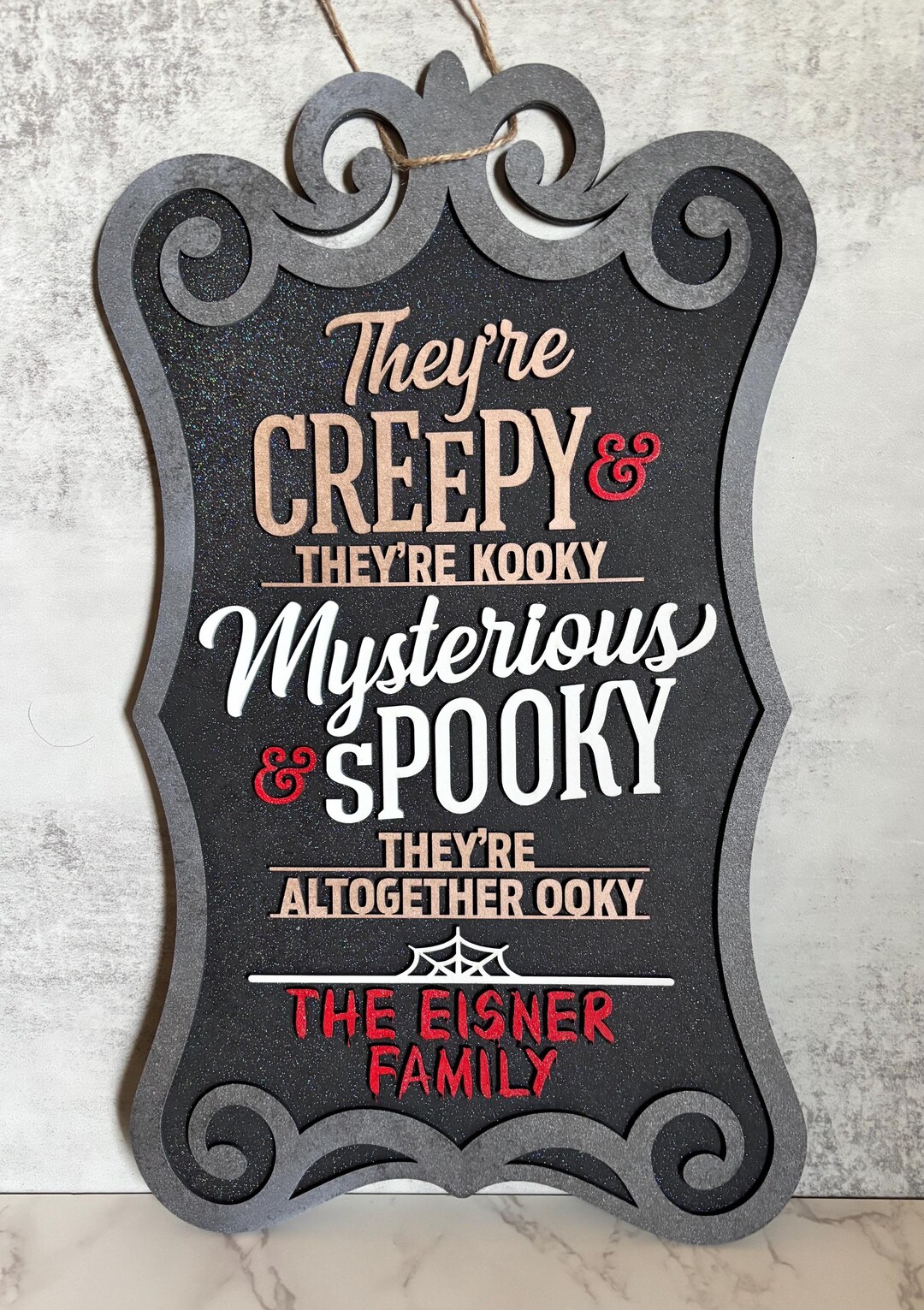 Addams Family Style Family Sign - Etsy