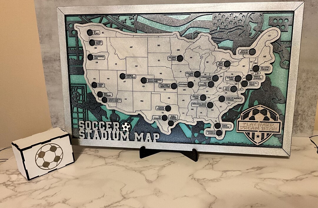 Soccer Stadium Travel Map - Etsy