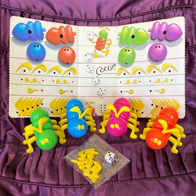1986 Milton Bradley Cootie Bug Preschool Toddler Game Complete With ...