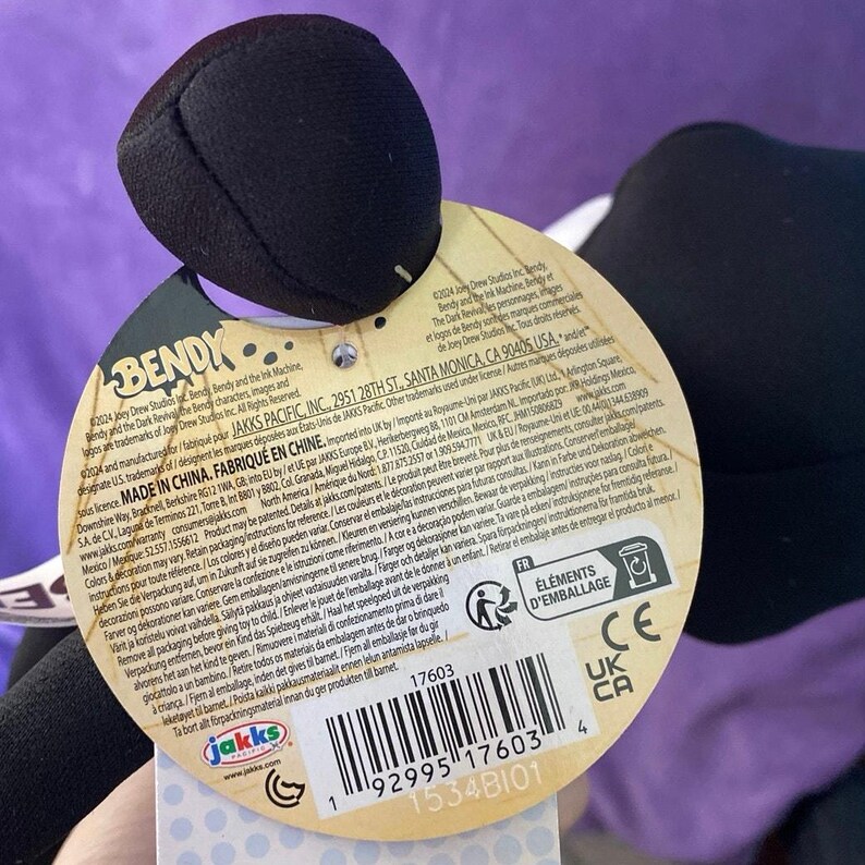 NEW Bendy and the Ink Machine Plush 2024 Real World Edgar Spider Jakks ...