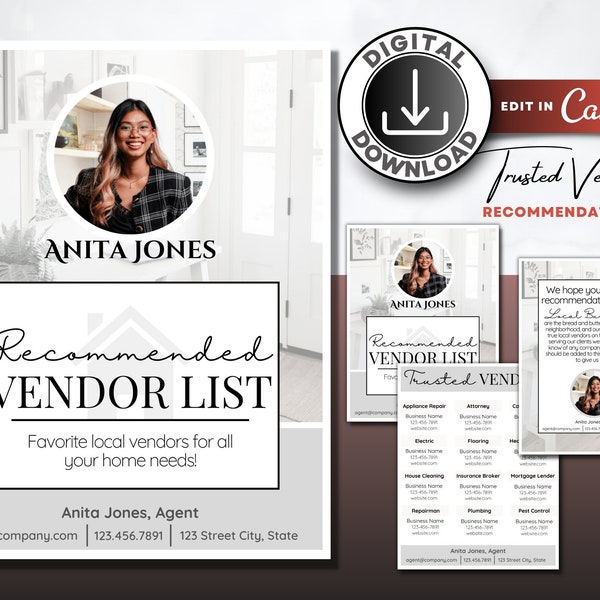 Vendor List Template - Etsy