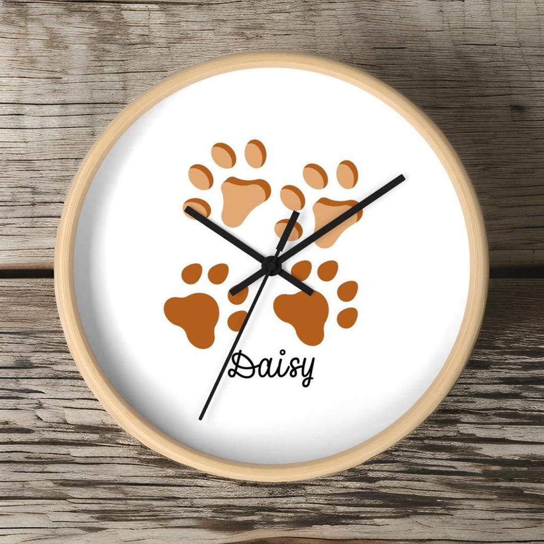 Custom Wall Clock, Dog Paw Clock, Pet Gifts, Christmas Gift for Pet ...
