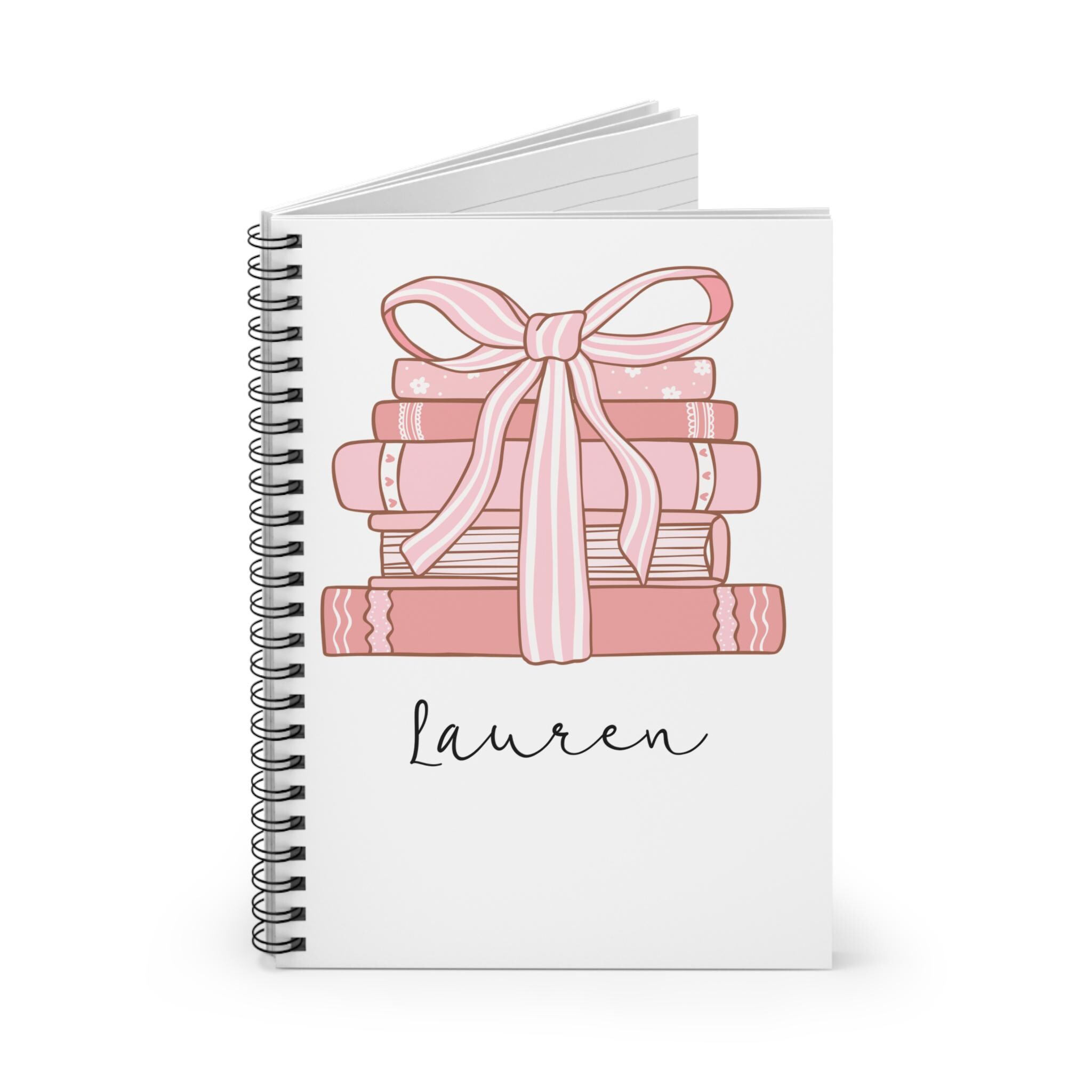 Custom Coquette Notebook, Coquette Bow Notebook Gift, Personalized ...