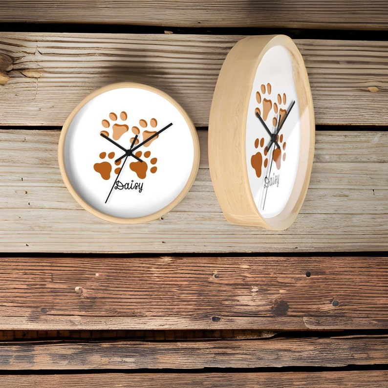 Custom Wall Clock, Dog Paw Clock, Pet Gifts, Christmas Gift for Pet ...