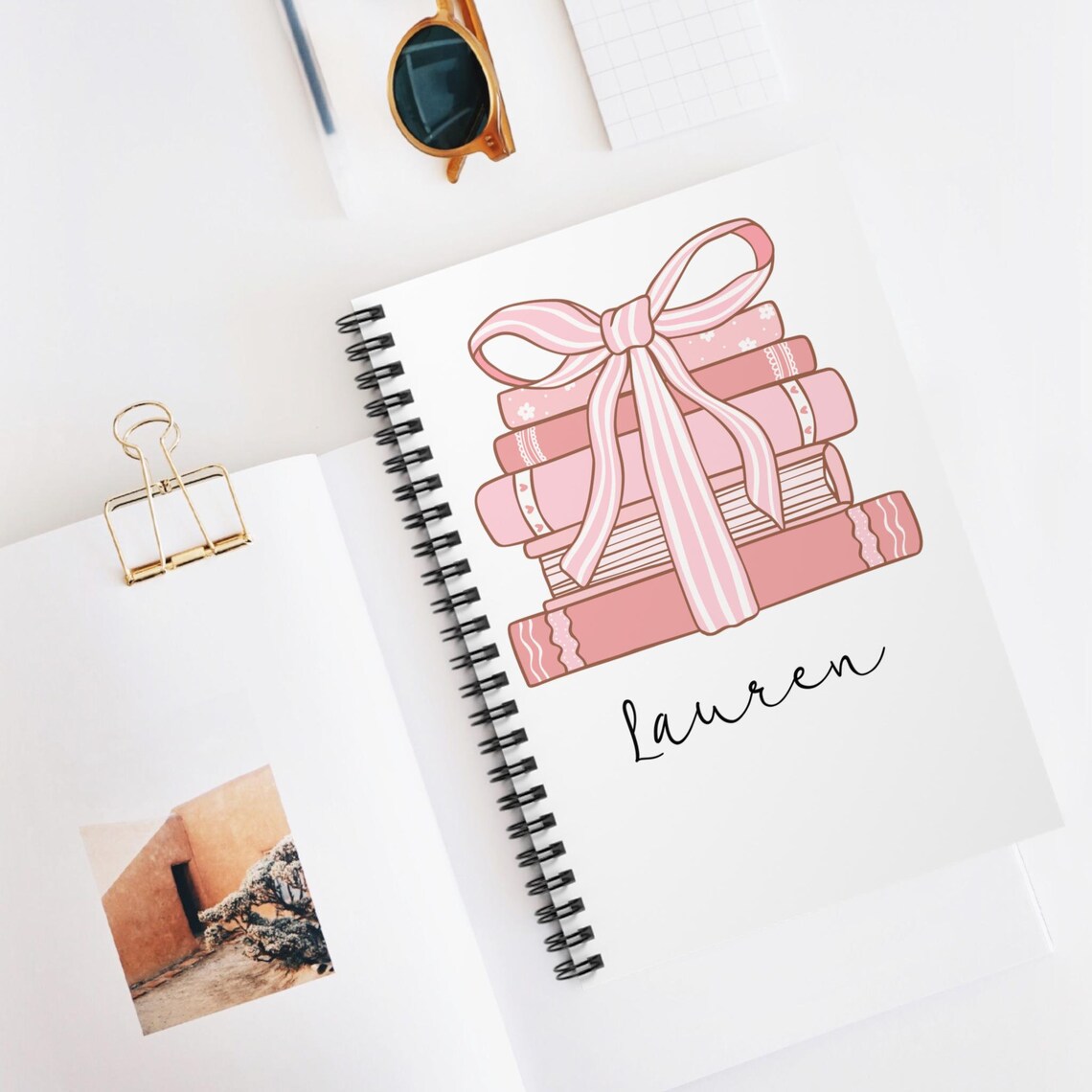 Custom Coquette Notebook, Coquette Bow Notebook Gift, Personalized ...