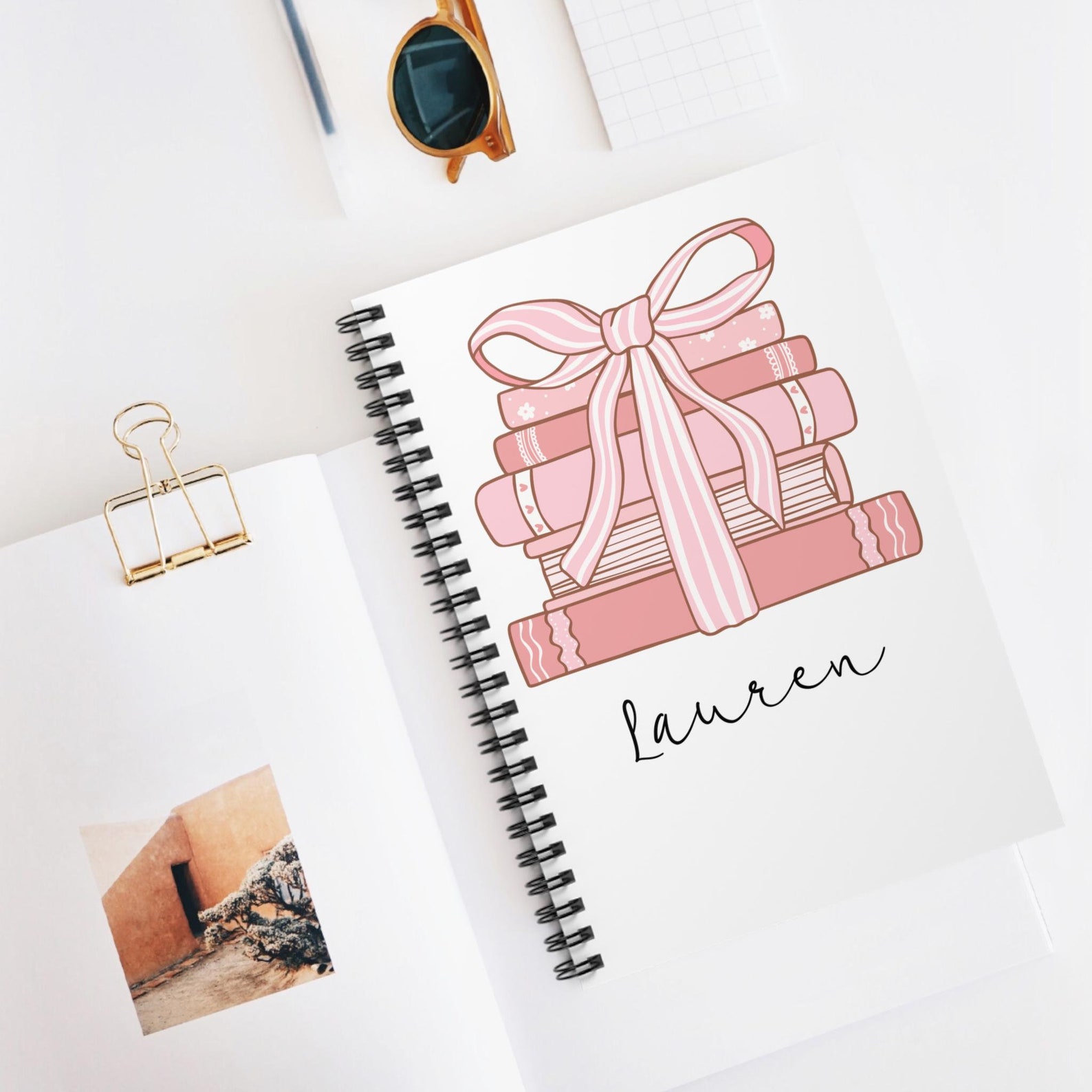 Custom Coquette Notebook, Coquette Bow Notebook Gift, Personalized ...