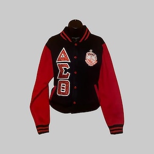 Delta Sigma Theta Varsity Glitter Jacket - Red - Etsy