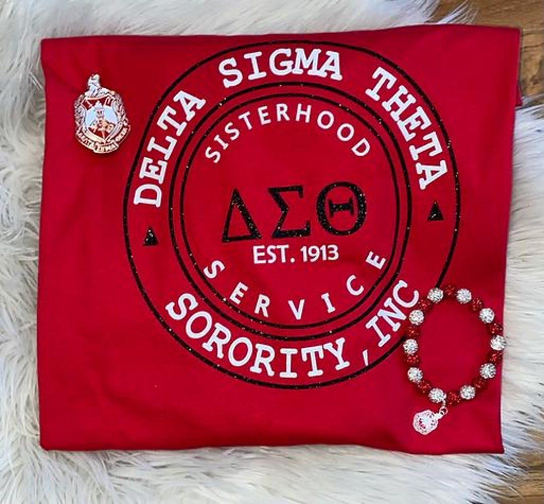 Delta Sigma Theta Circle Glitter Shirt - Red - Etsy
