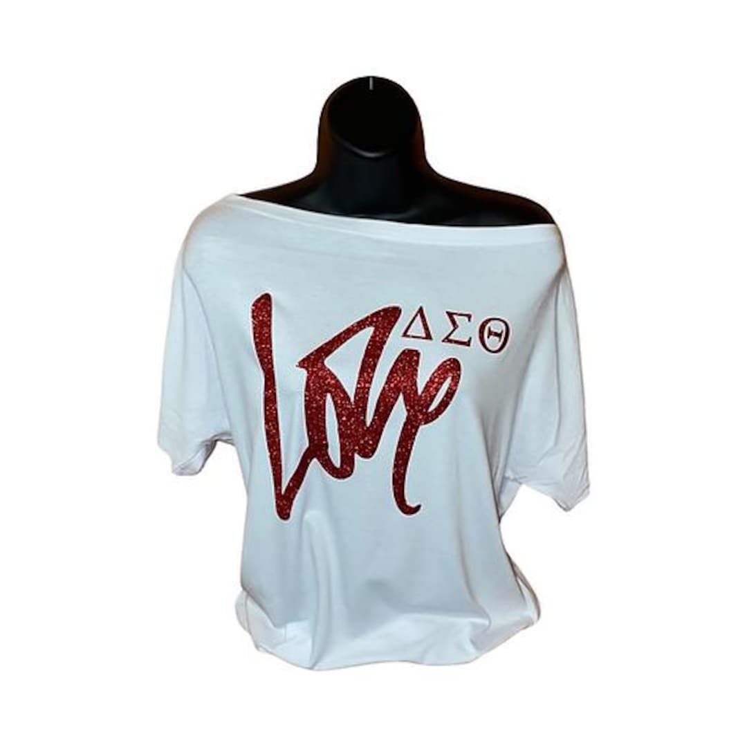 Delta Sigma Theta Love DST Glitter off the Shoulder Top - Etsy