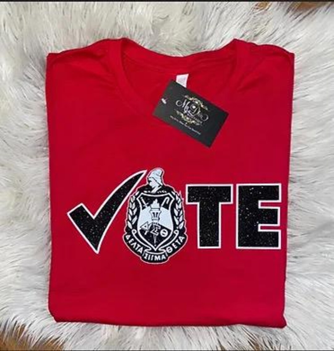 Delta Vote Glitter Tee - Red - Etsy