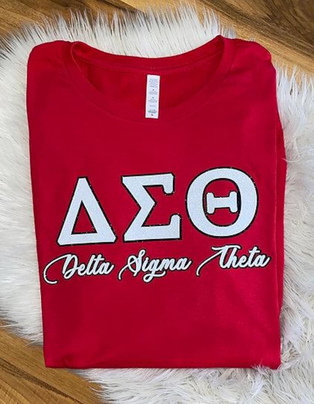 Delta Sigma Theta Greek Letter Glitter - Red - Etsy