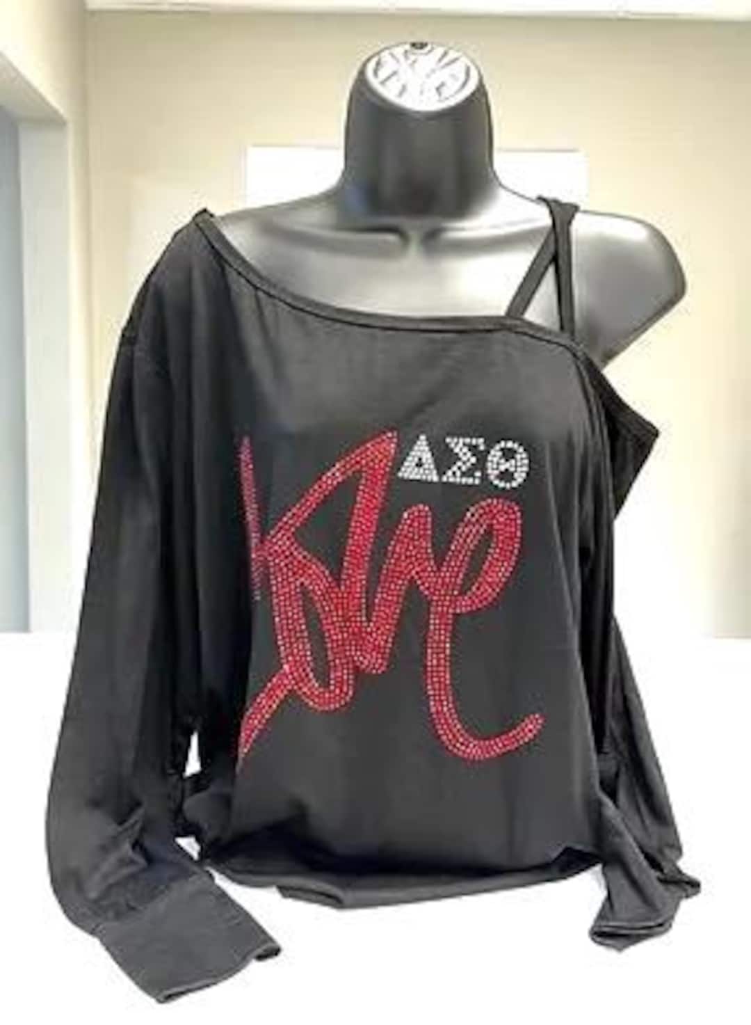 Delta Sigma Theta Love DST Rhinestone Cold Shoulder Top - Etsy