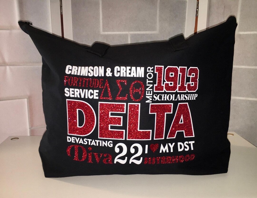 Delta Terms Glitter Tote - Black - Etsy