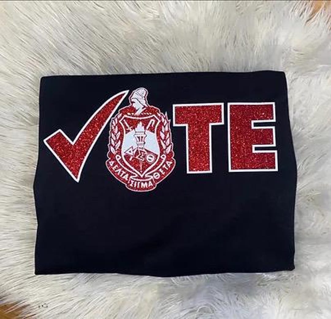 Delta Vote Glitter Tee - Black - Etsy
