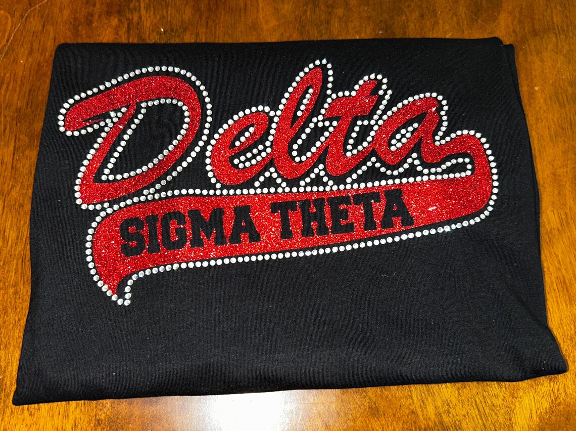 Delta Sigma Theta Rhinestone Outline - Black - Etsy