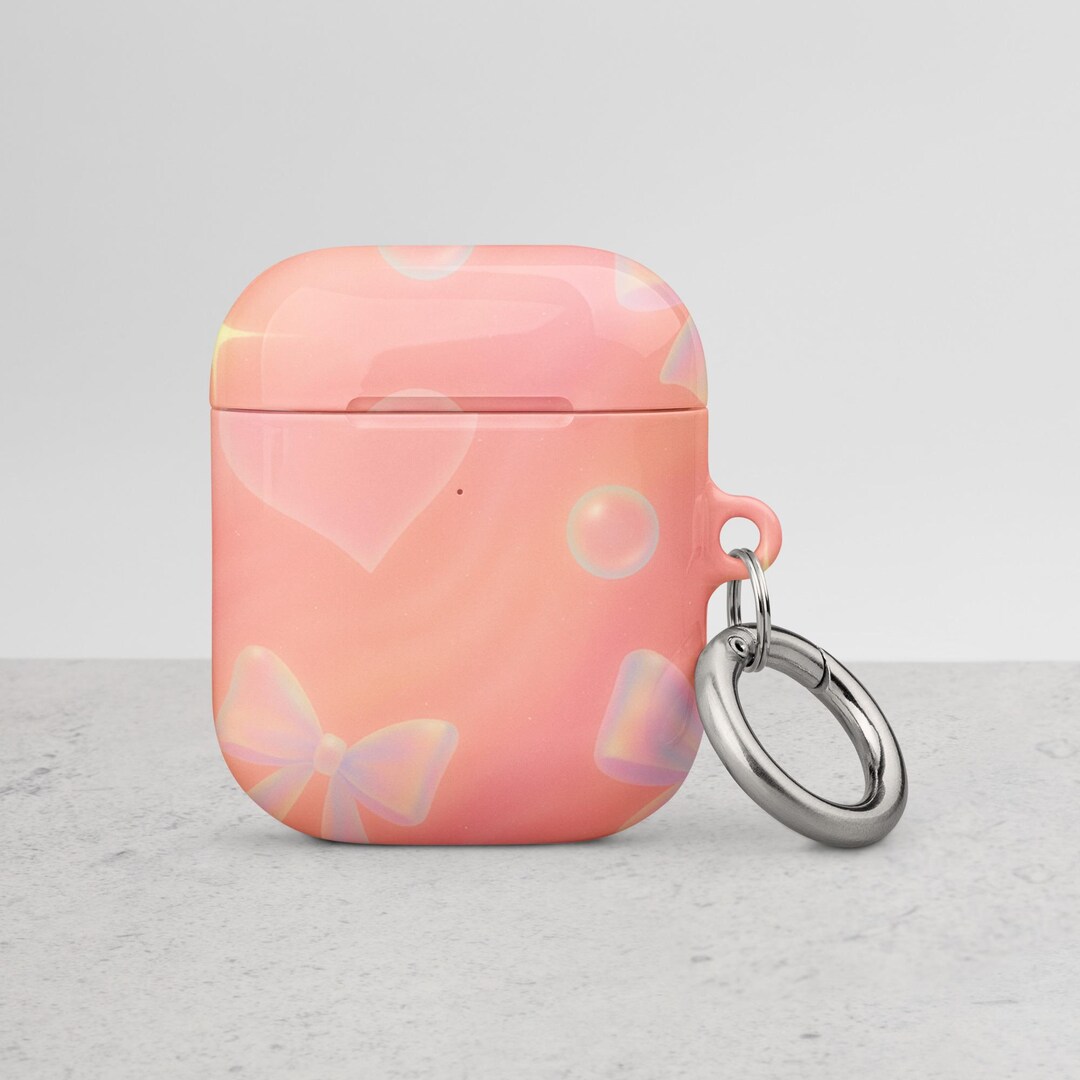 Peach Halo AirPod Case--y2k Aesthetic Cute Dreamy Swirl Pearl Bows ...
