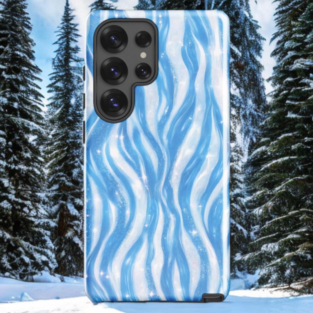 Polar Aurora Samsung Case—winter Icy Blue Swirl Glitter Sparkly Zebra ...