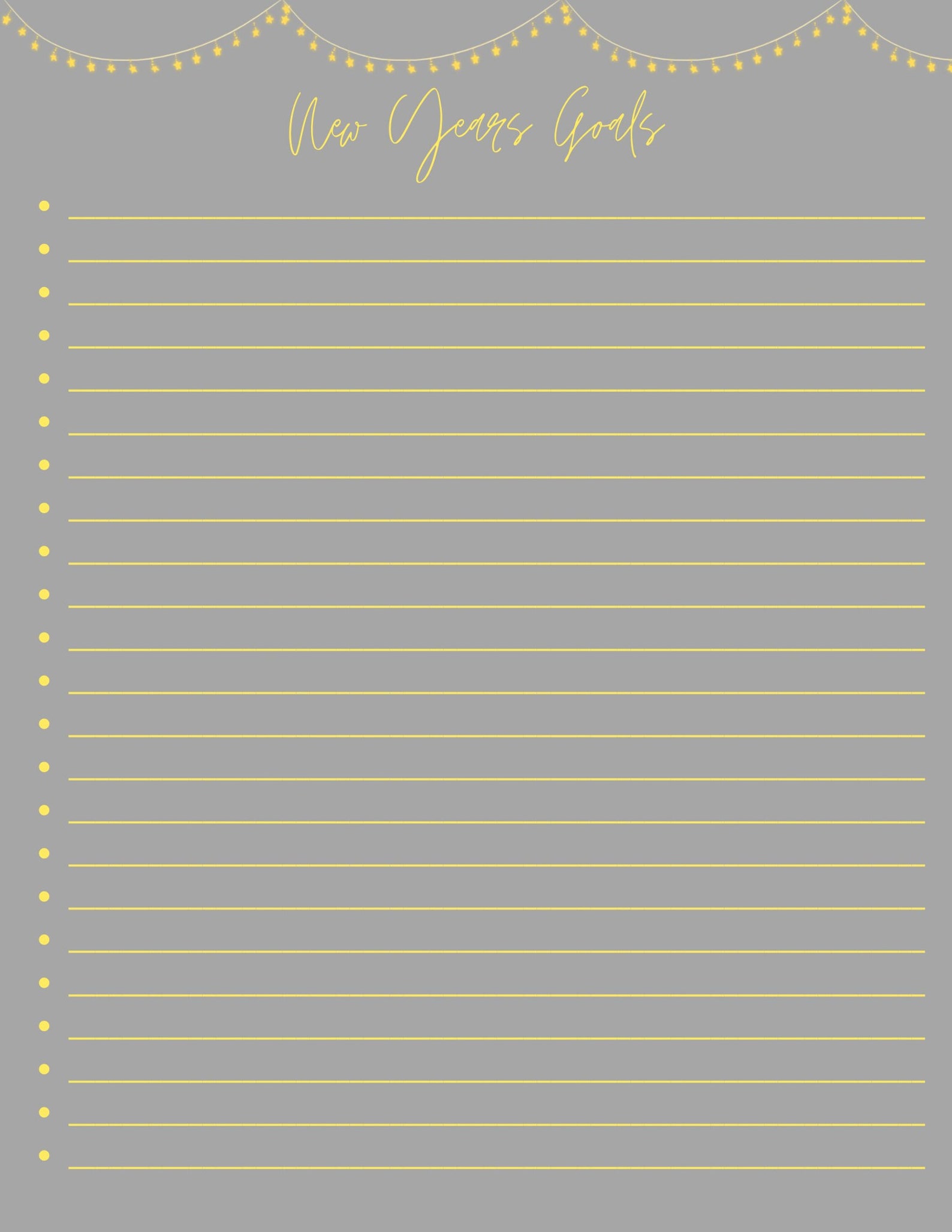 Digital Printable New Years Goals Digital New Years List - Etsy