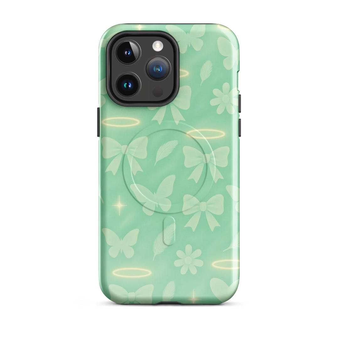 Magsafe Mint Green Cloud Sprite iPhone Case – Angel Halo Y2K Aesthetic ...