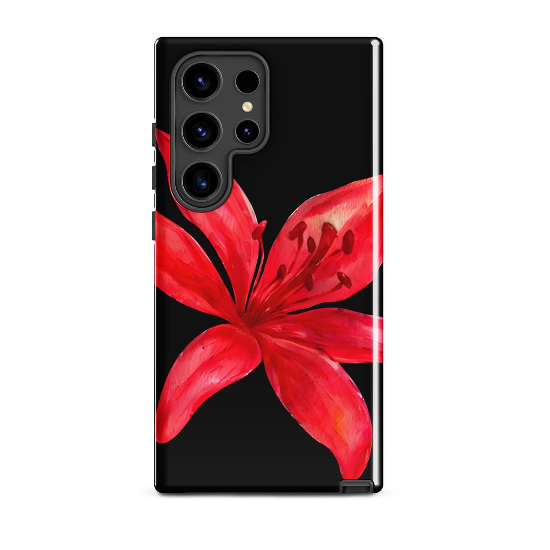 Tiger Lily Phone Case Watercolor Lillies Blooming Flower Red Hibiscus ...