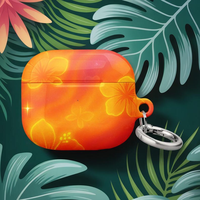Floral Swirl Airpods Case – Orange Y2K, Impact-absorbing - Etsy