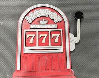 Money Gift Jackpot Printable Slot Machine Cash Holder for Him or Her ...