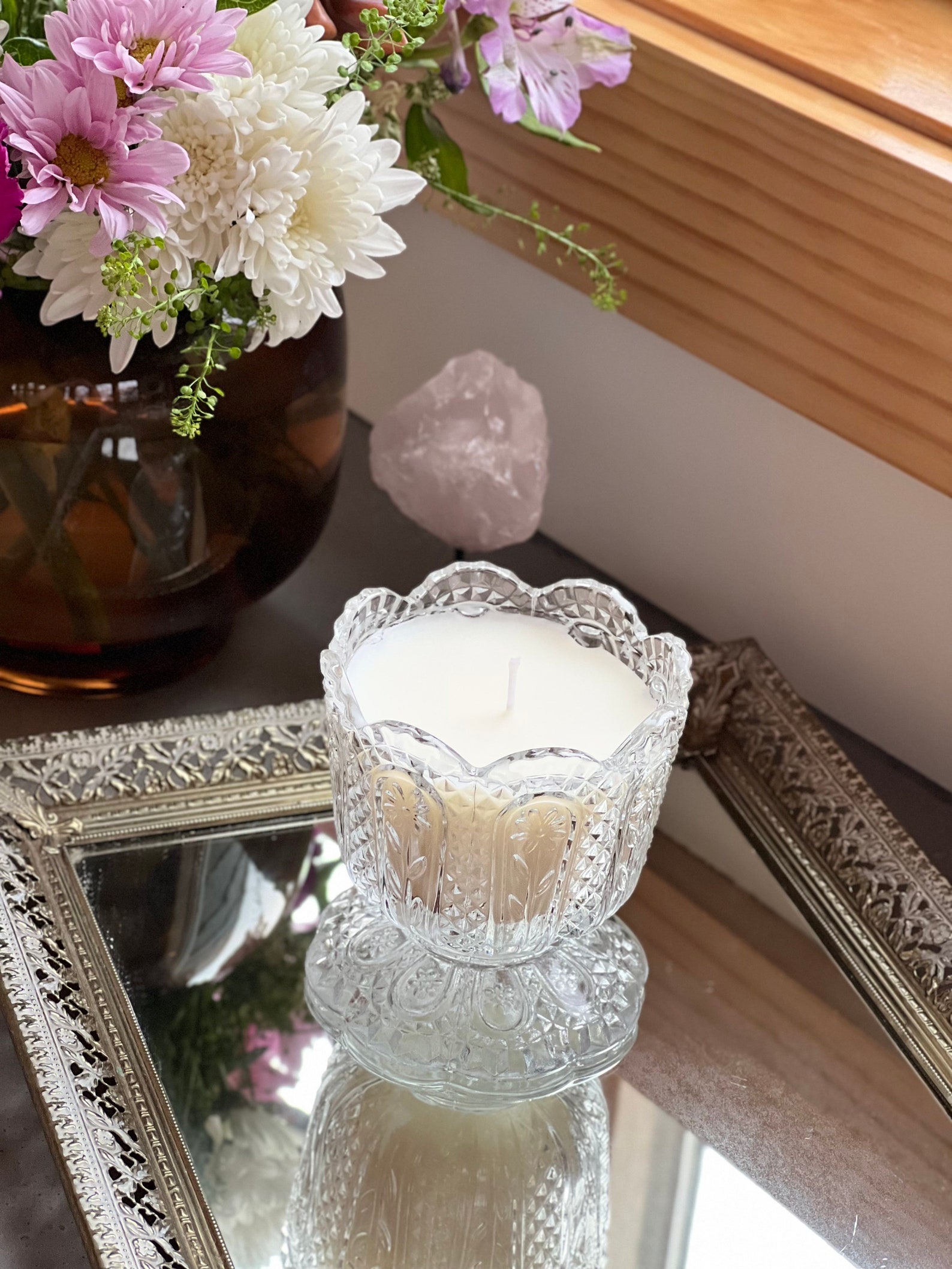 Vintage Avon Floral Dish Hand Poured Scented Soy Candles, Vintage ...