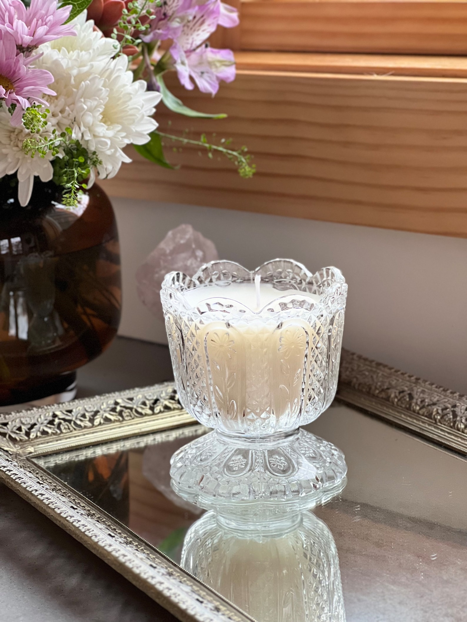 Vintage Avon Floral Dish Hand Poured Scented Soy Candles, Vintage ...