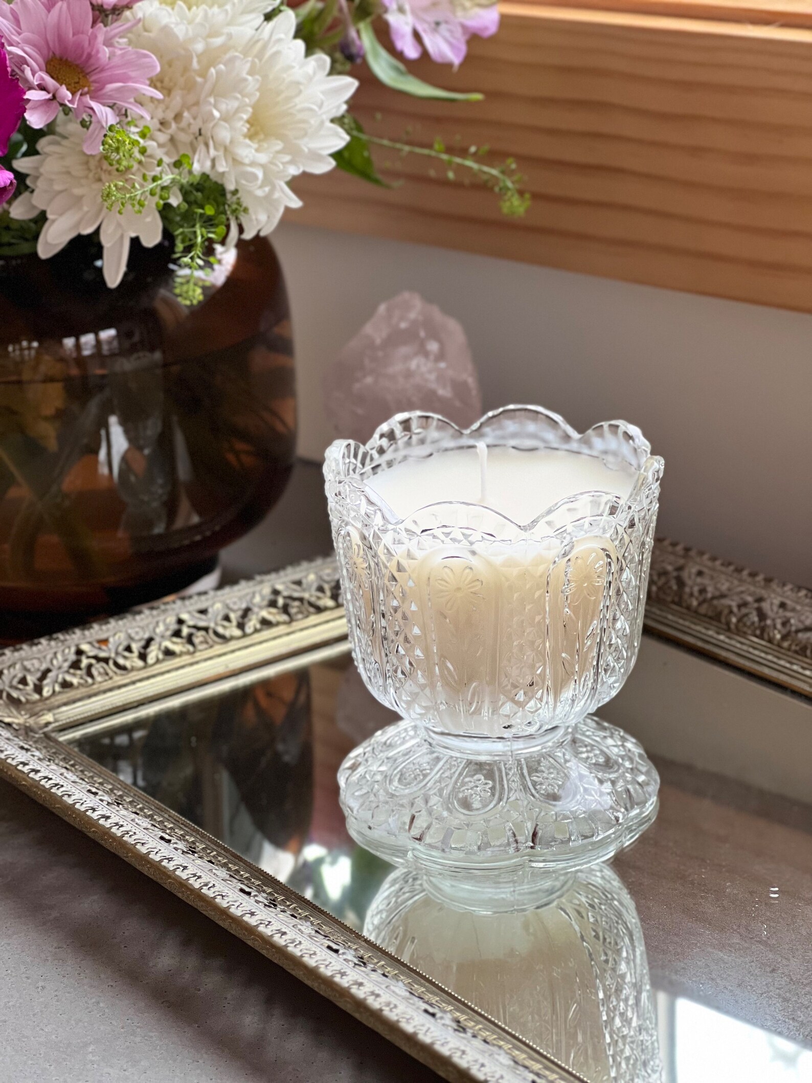 Vintage Avon Floral Dish Hand Poured Scented Soy Candles, Vintage ...