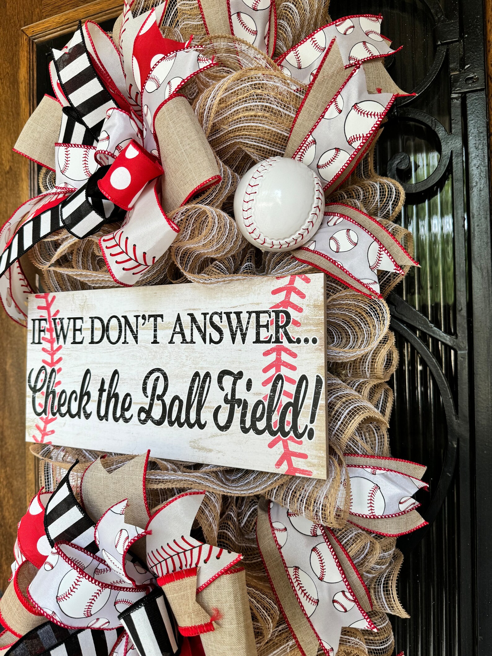 Baseball Swag for Door, Baseball Wreath, Baseball Decor, Sports Wreath ...