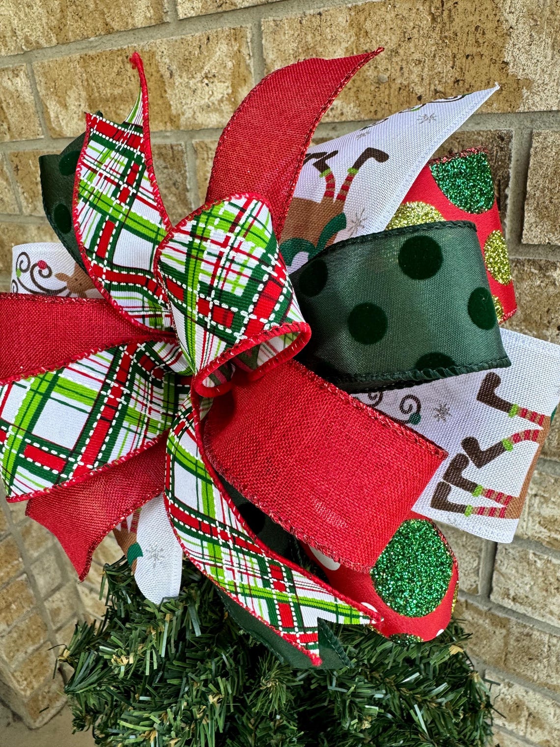 Christmas Bow, Traditional Christmas Bow, Christmas Tree Bow, Christmas ...