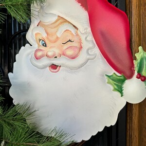 Winking Santa Wreath for Door, Santa Wreath, Santa Christmas Wreath ...