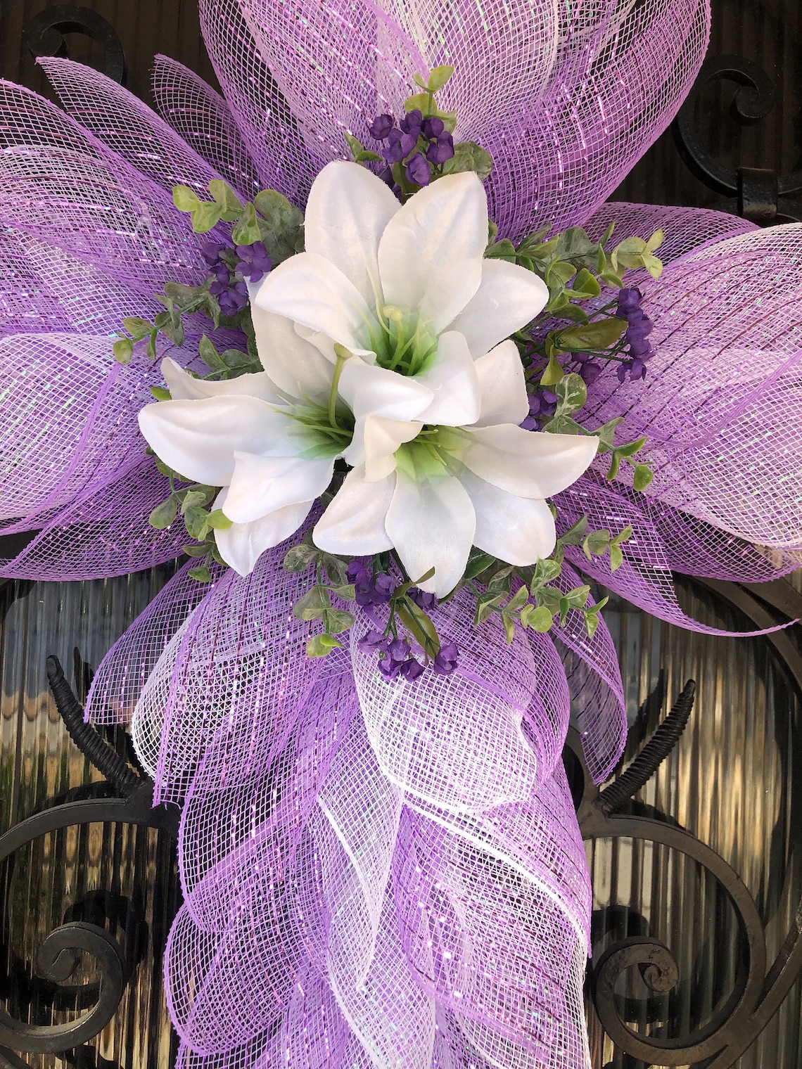 Cross Wreath for Front Door, Easter Wreath, Religious Wreath, Easter ...