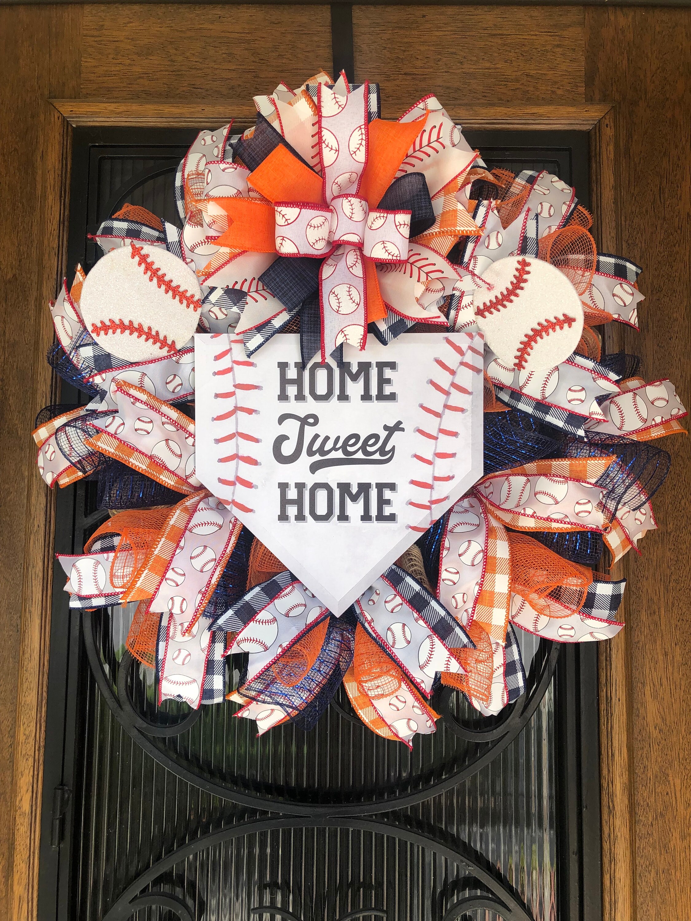 Baseball Wreath, Home Sweet Home Wreath, Sports Wreath, Baseball Decor ...