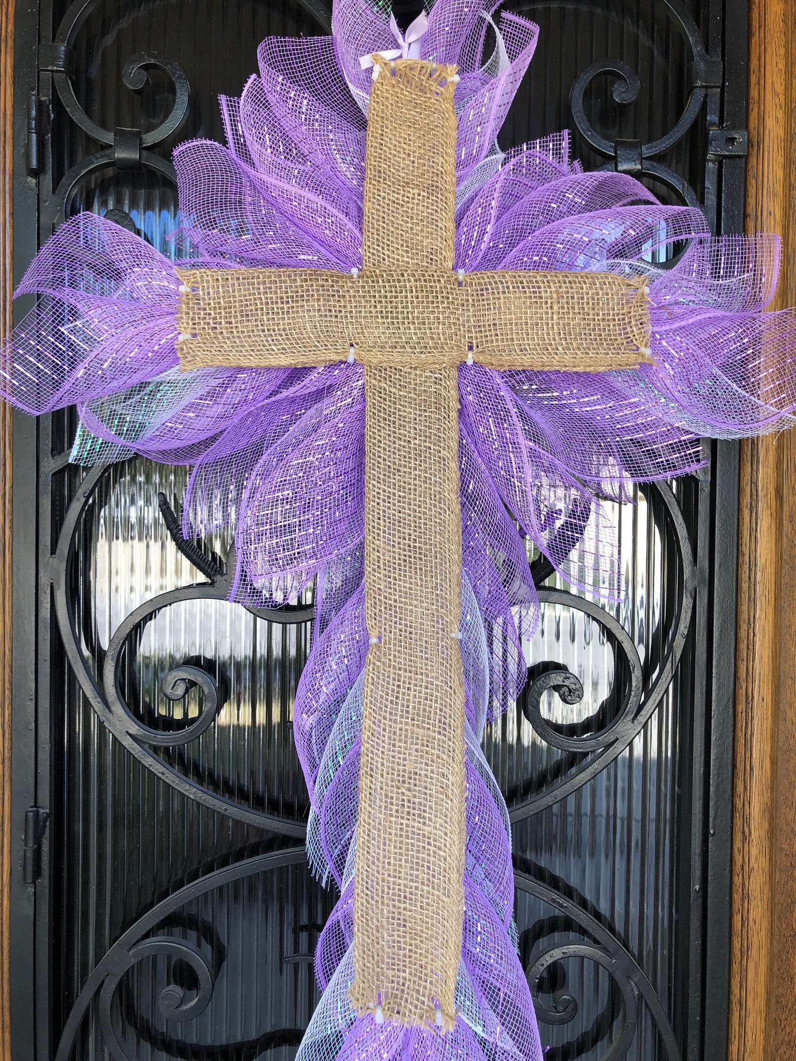 Cross Wreath for Front Door, Easter Wreath, Religious Wreath, Easter ...