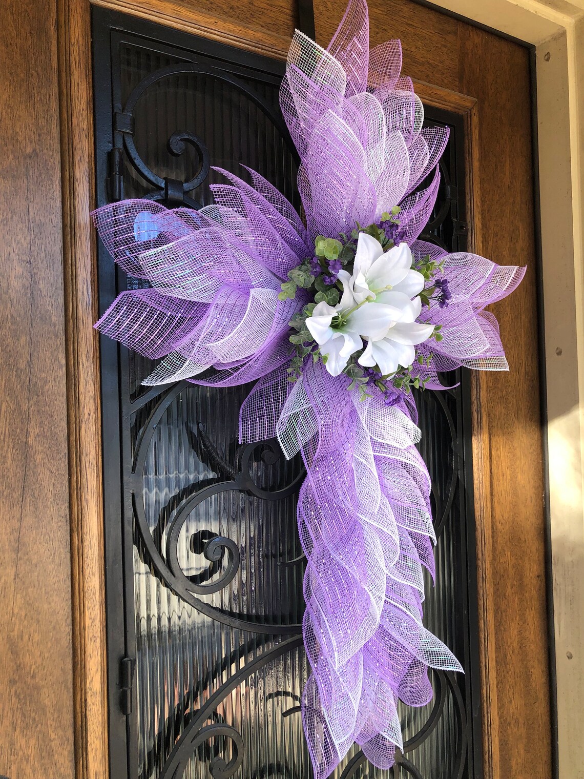 Cross Wreath for Front Door, Easter Wreath, Religious Wreath, Easter ...