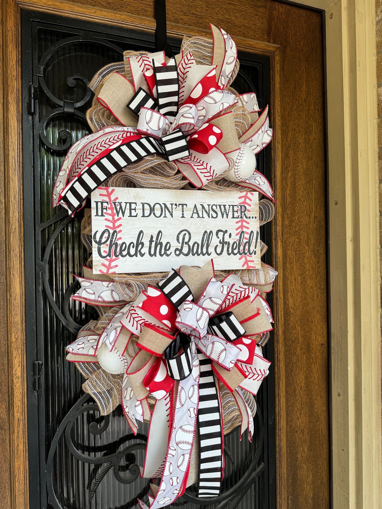 Baseball Swag for Door, Baseball Wreath, Baseball Decor, Sports Wreath ...